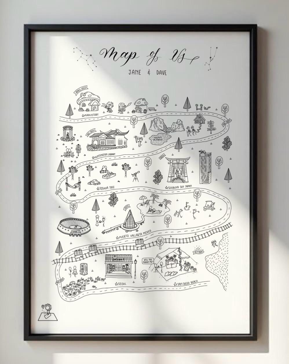 IshMaps - Custom Relationship Maps as Meaningful Gifts - Map of Us